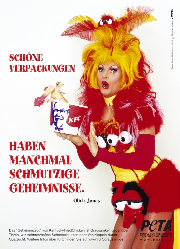 So legte Olivia Jones mit Peta eine KFC-Filiale lahm - PETBOOK