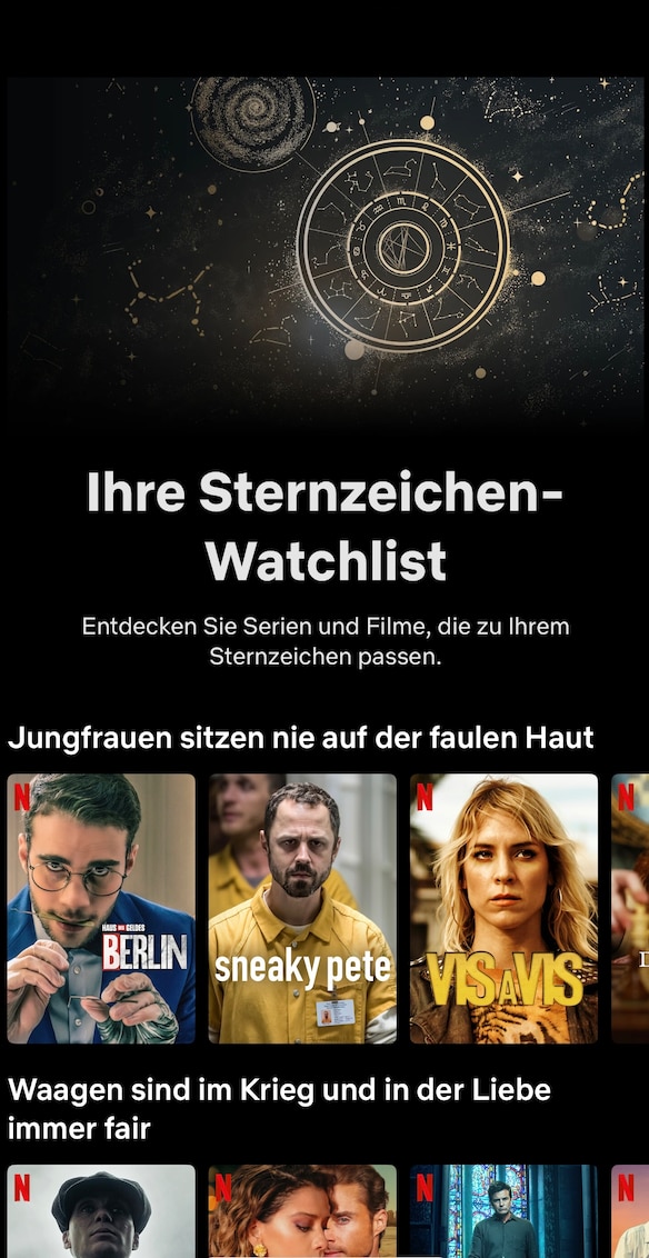 Netflix-Empfehlungen nach Sternzeichen erschienen