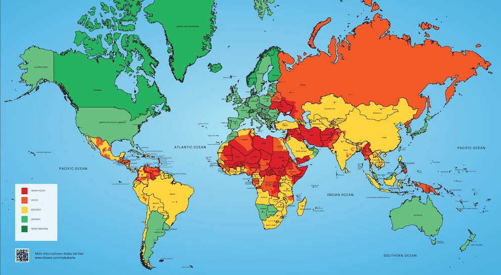 Risiko-Weltkarte zeigt, wo man 2024 keinen Urlaub machen sollten